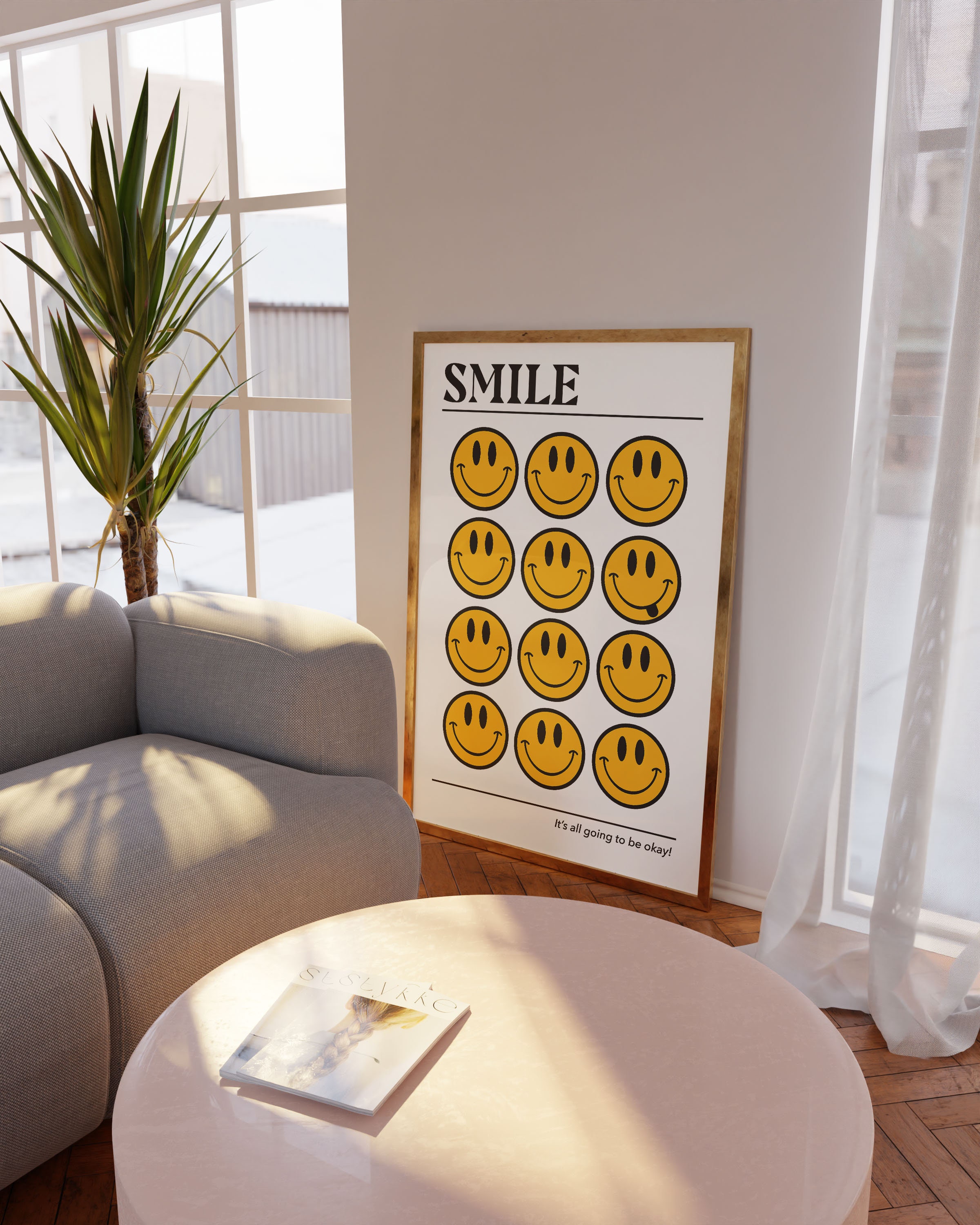 Smiley Face Art Prints Gallery Aesthetic Room Decor Set of 3 - Etsy