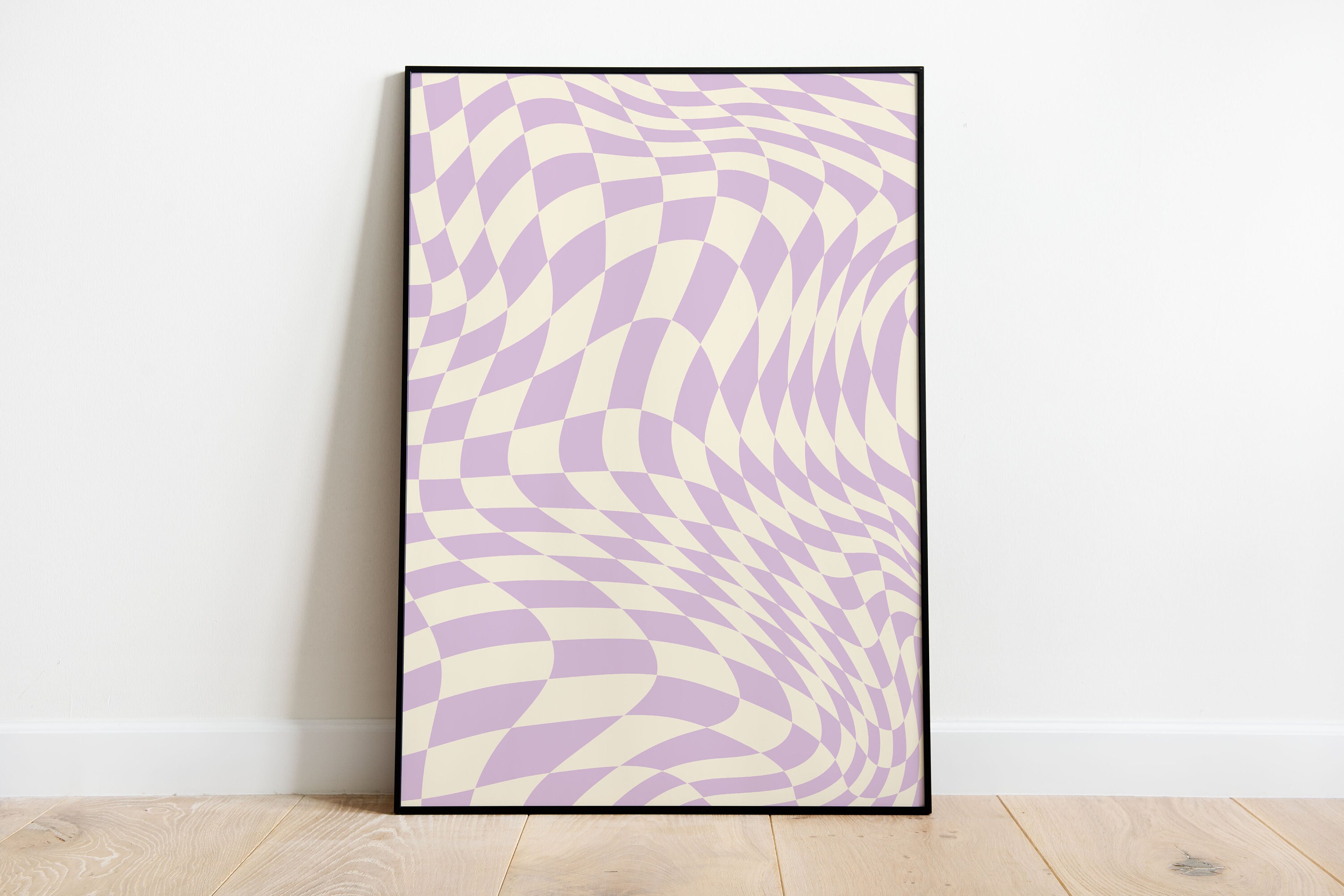 Wavy Checkers Modern Aesthetic Room Decor Avant Basic Lavender - Etsy