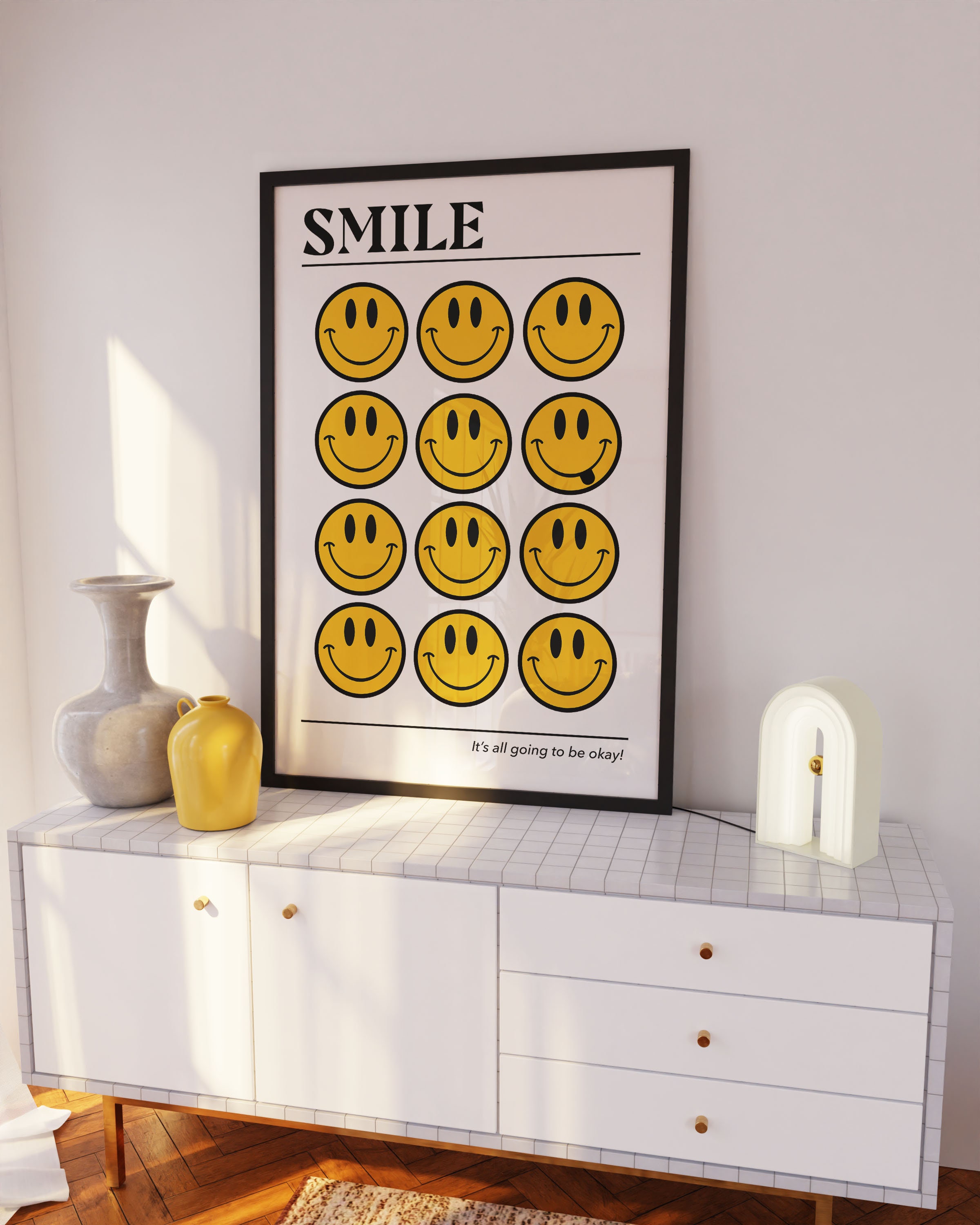 Smiley Face Art Prints Gallery Aesthetic Room Decor Set of 3 - Etsy