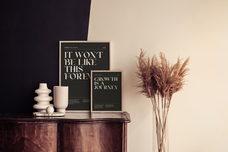 Modern Neutral Aesthetic Room Decor Words to Live by Manifestation ...