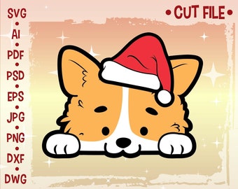 Christmas Corgi SVG Christmas Gift Cut File Funny Corgi Dog - Etsy