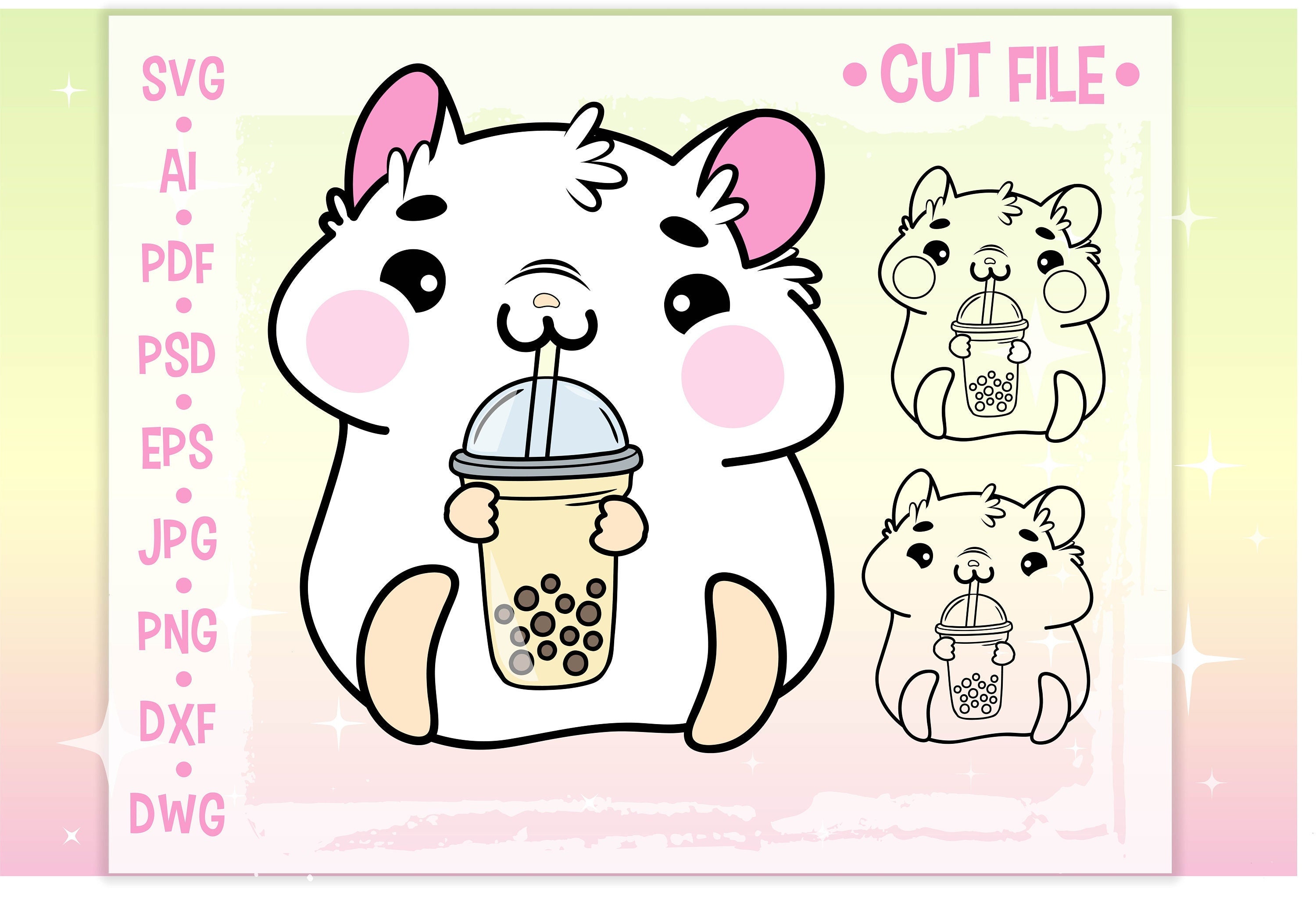 This Cute Hamster Svg is Perfect for Printing Kawaii Stickers. - Etsy