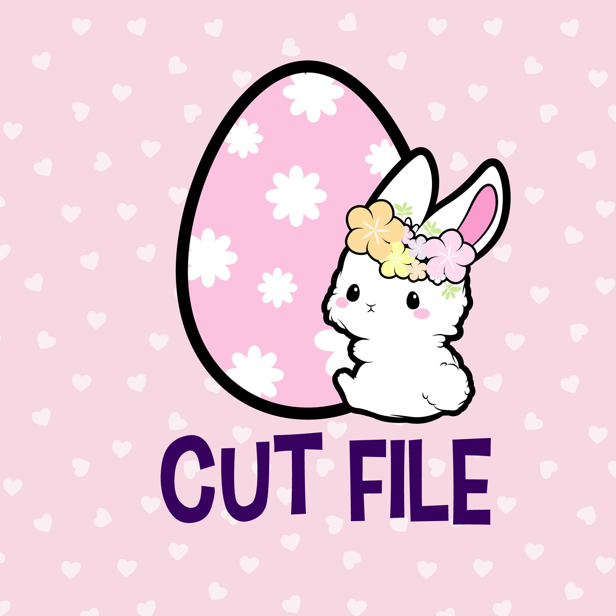Kawaii svg file printable stickers. easter egg svg file | Etsy