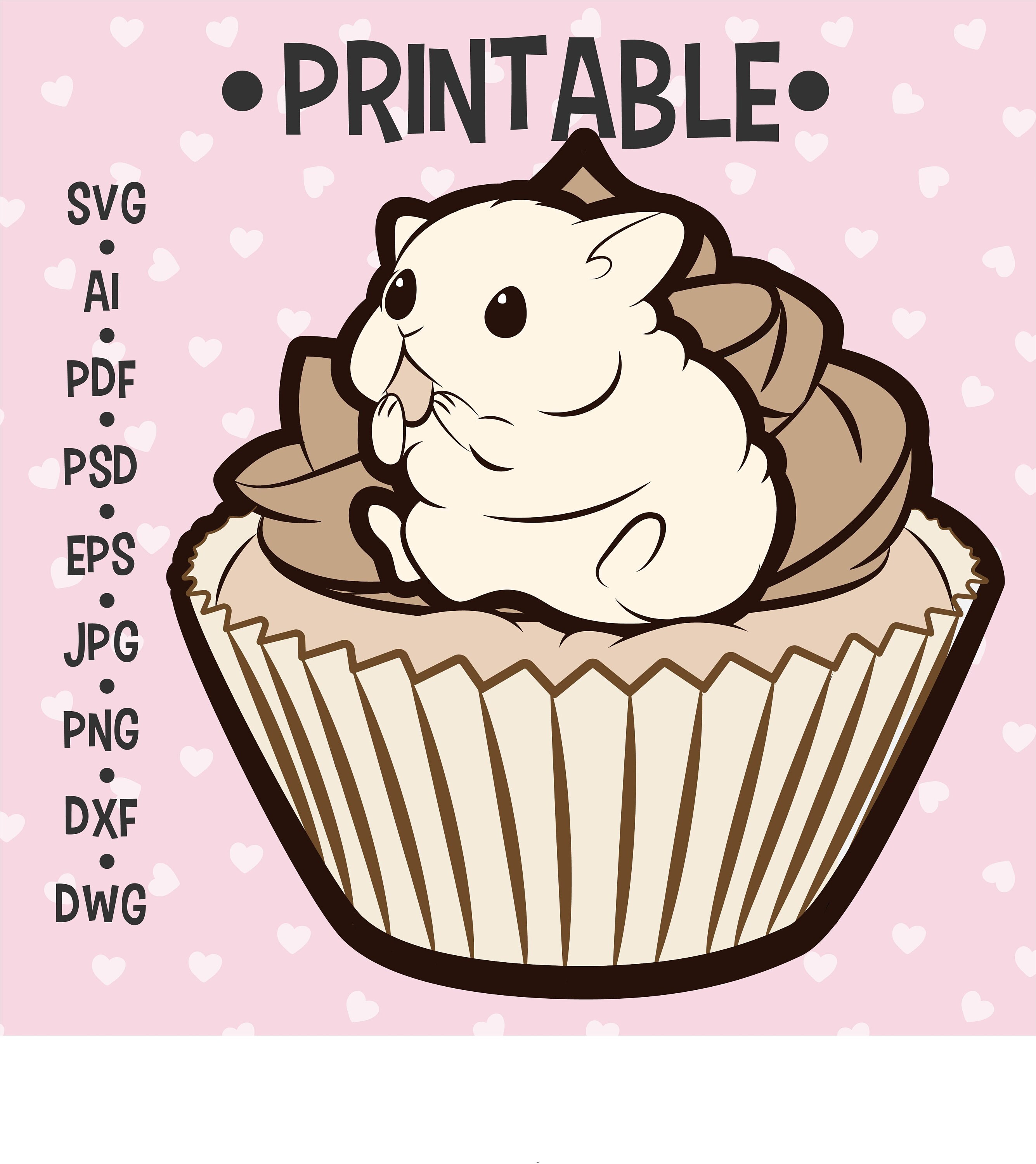 Kawaii Hamster Svg Files for Cricut or Laser Cut File Lovely | Etsy
