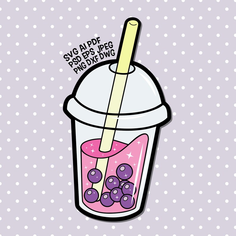 Kawaii Food Svg Includes Cute Boba Tea Svg. Kawaii Food Vector - Etsy