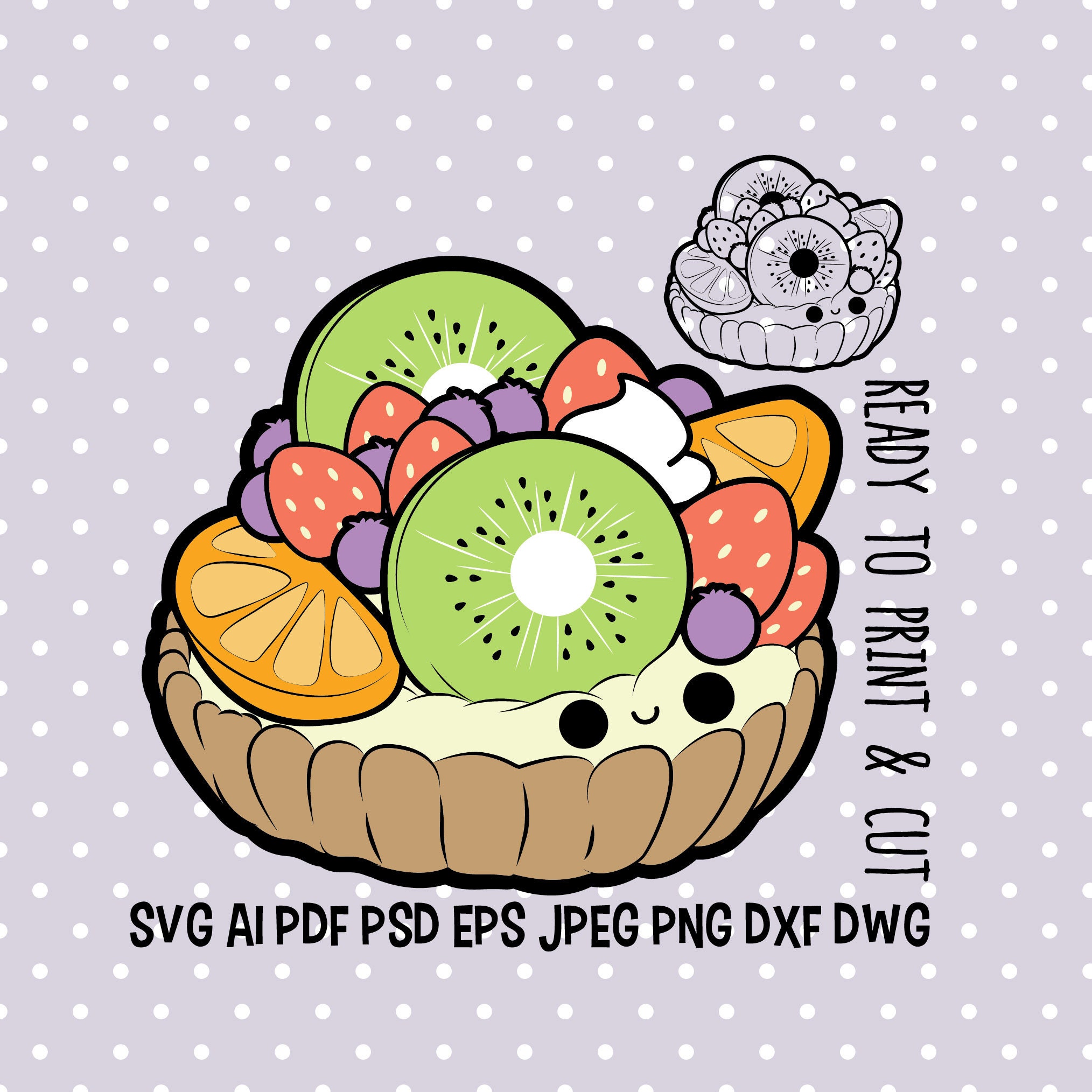 Kawaii Dessert Svg. Dessert Clipart Vector. Printable Food Stickers ...