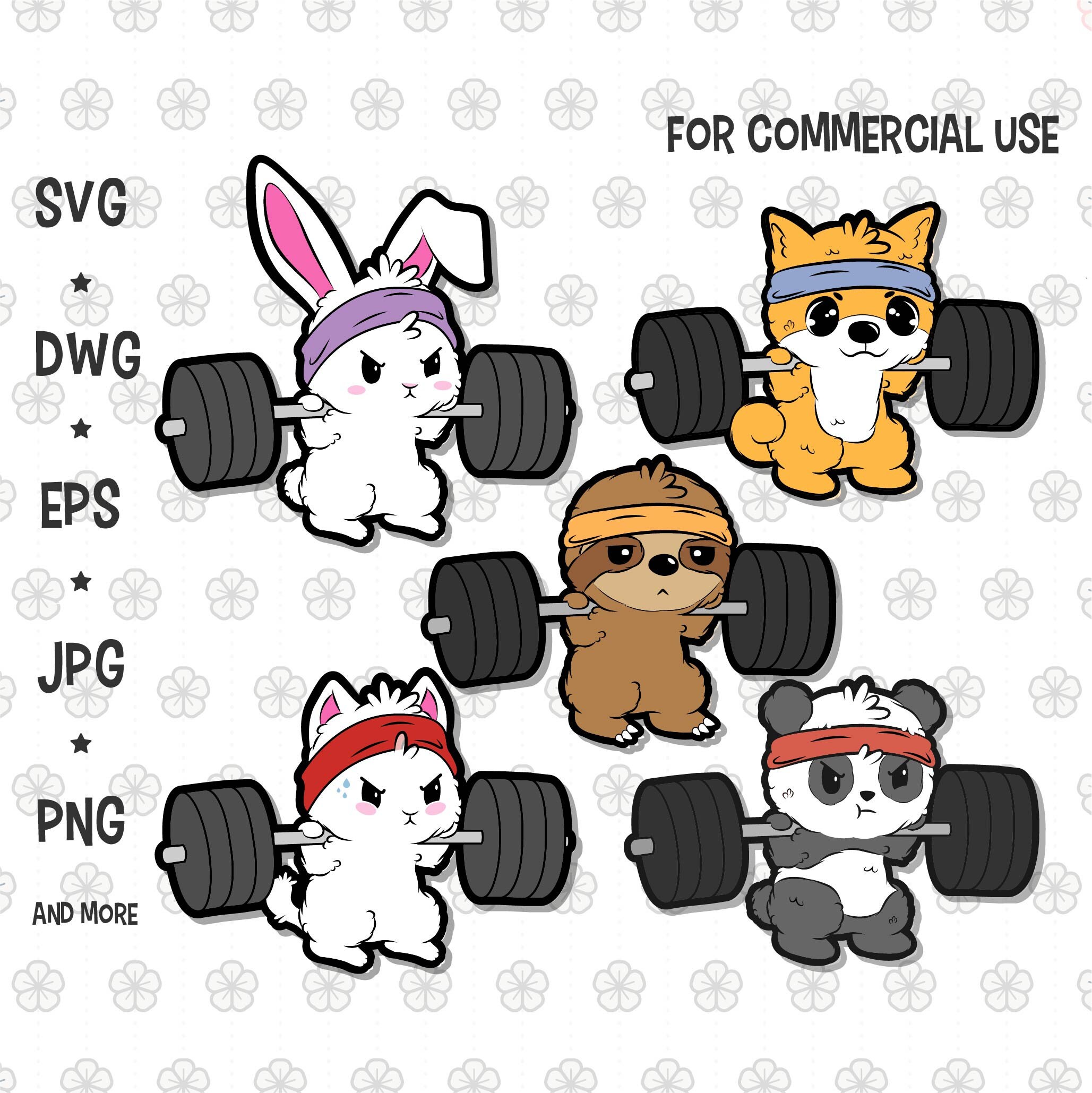 Kawaii Gym Svg Bundle. Workout Planner Stickers in Instant - Etsy