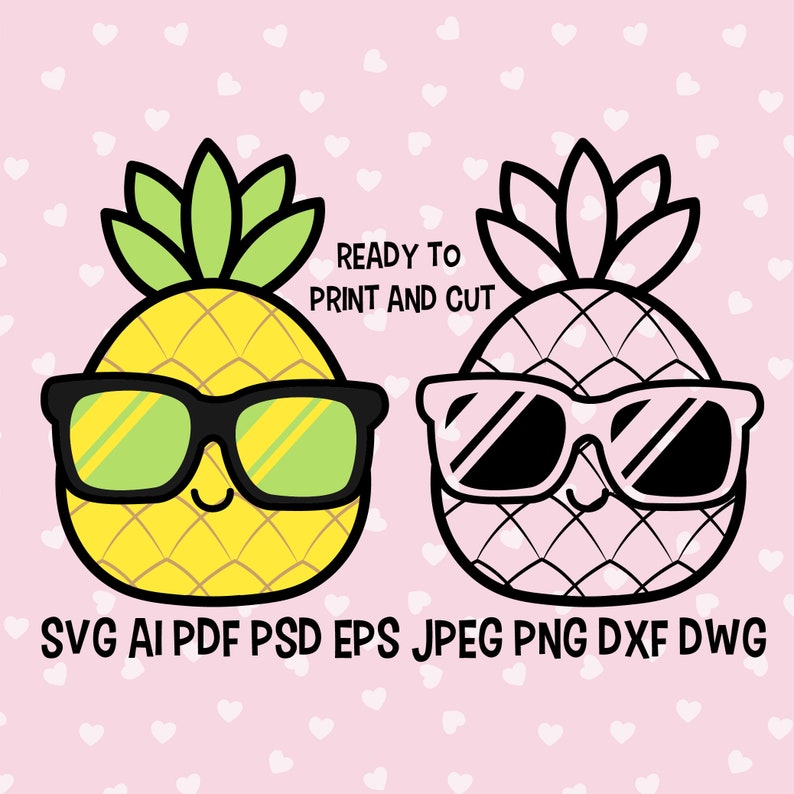 Pineapple Clipart. Printable Pineapple Stickers. Pineapple - Etsy