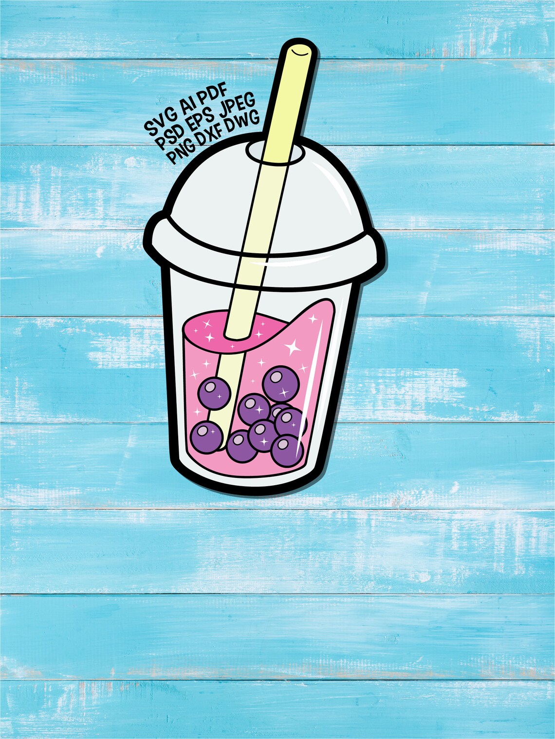 Kawaii food svg includes cute boba tea svg. kawaii food vector | Etsy