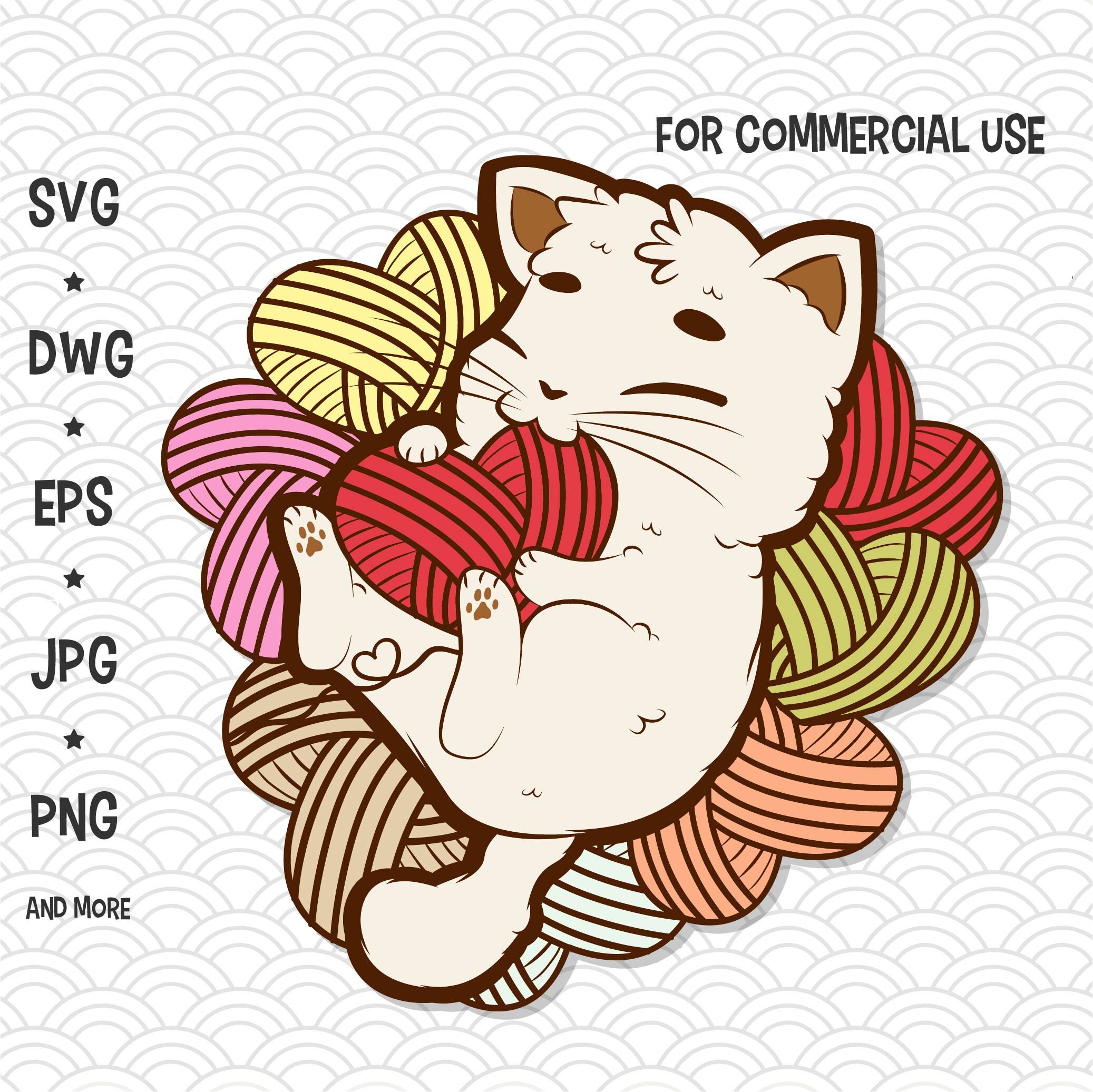 Kawaii Cat Svg File. Cat Clipart for Printable Stickers - Etsy
