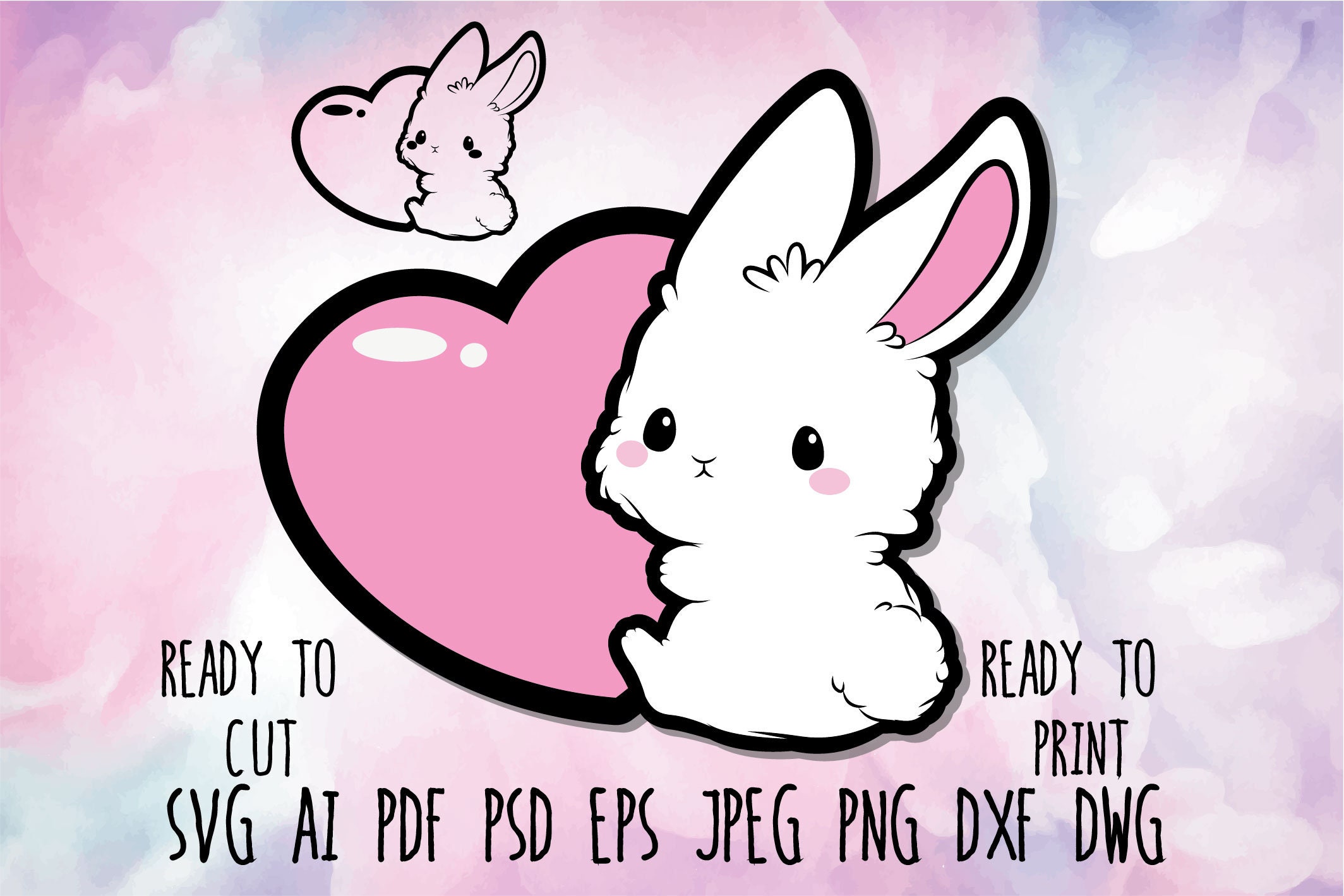 This bunny cut file includes printable clipart layered cricut | Etsy