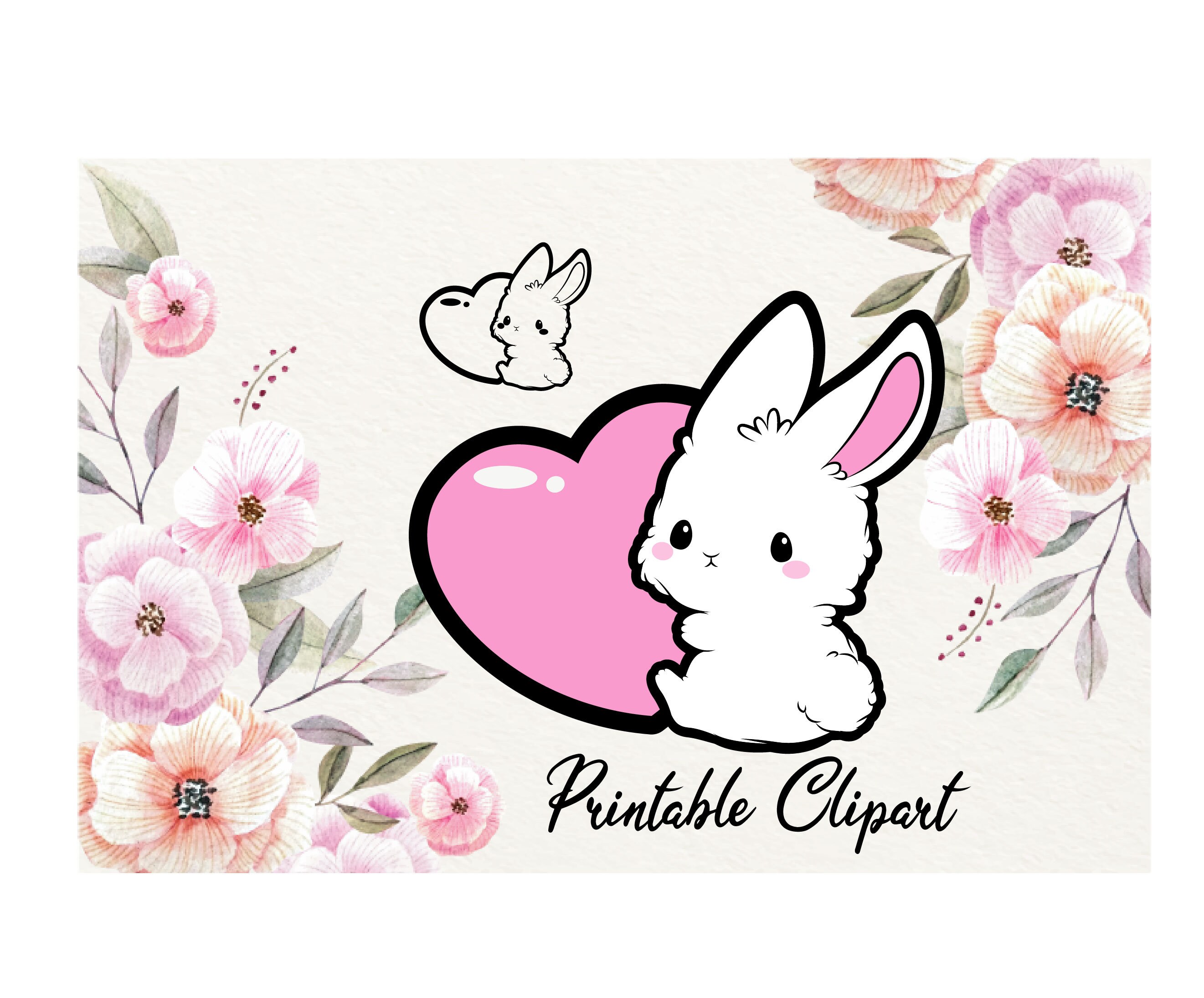 This bunny cut file includes printable clipart layered cricut | Etsy