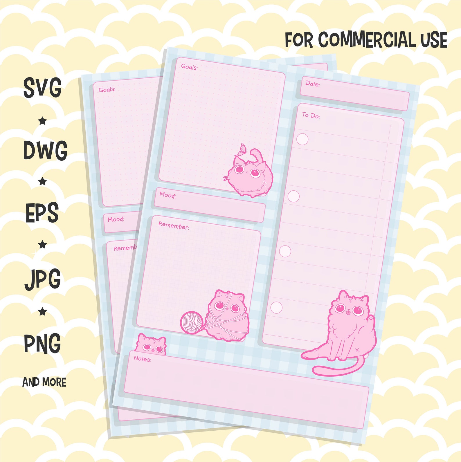 Printable and Cute Daily Planner. Kawaii Clipart for to Do - Etsy