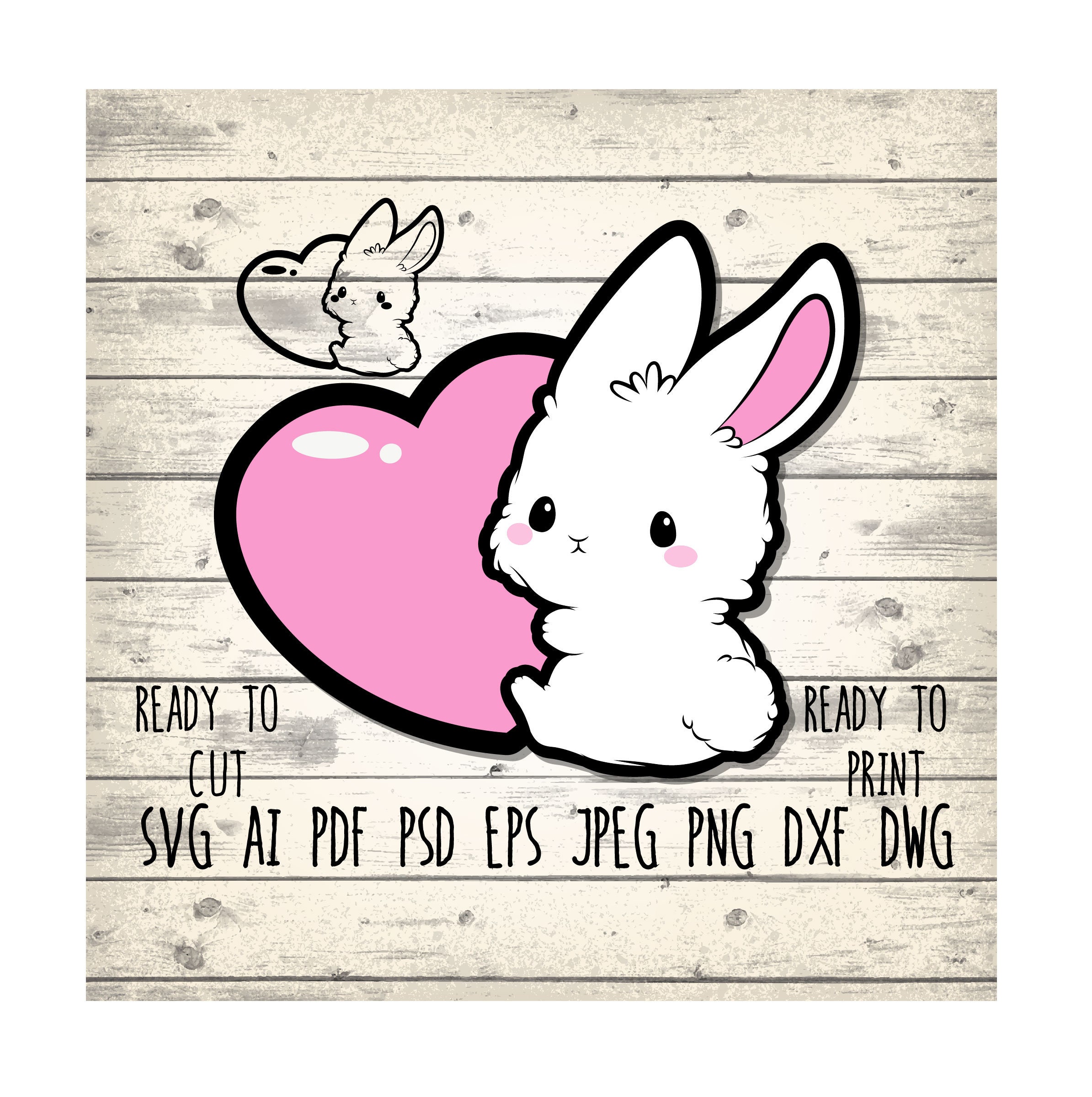 This Bunny Cut File Includes Printable Clipart, Layered Cricut Svgs ...