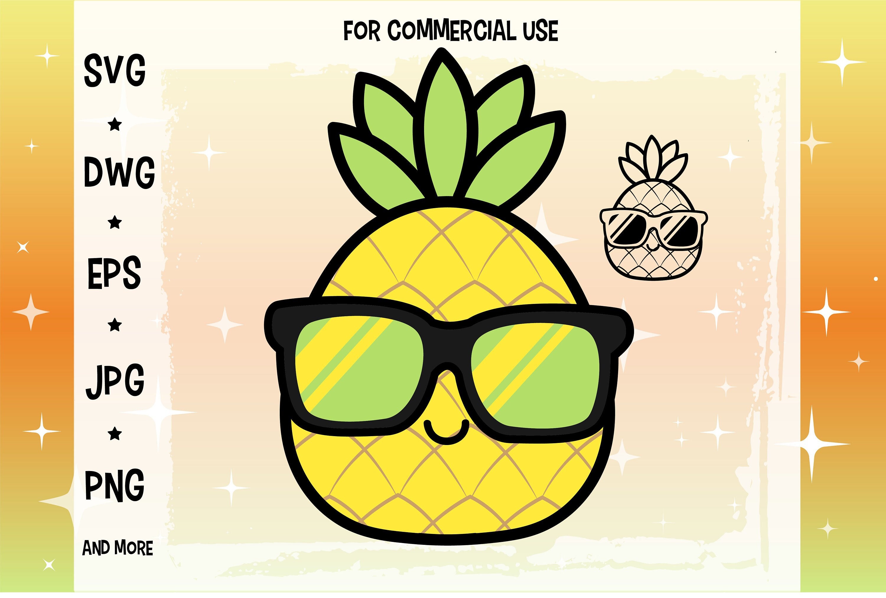 Pineapple Clipart. Printable Pineapple Stickers. Pineapple - Etsy