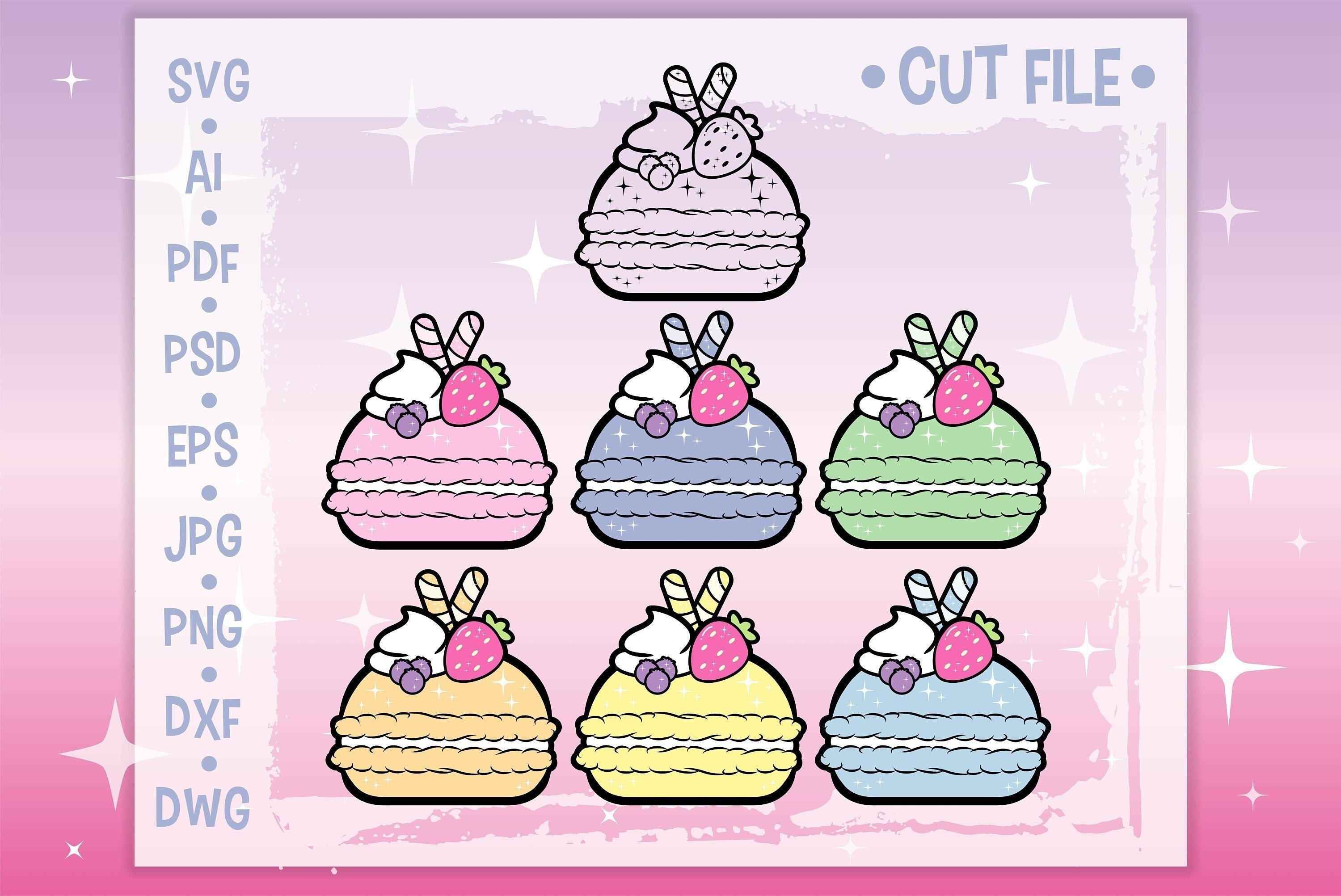 Kawaii Macarons Svg File. Food Clipart to Create Lovely - Etsy
