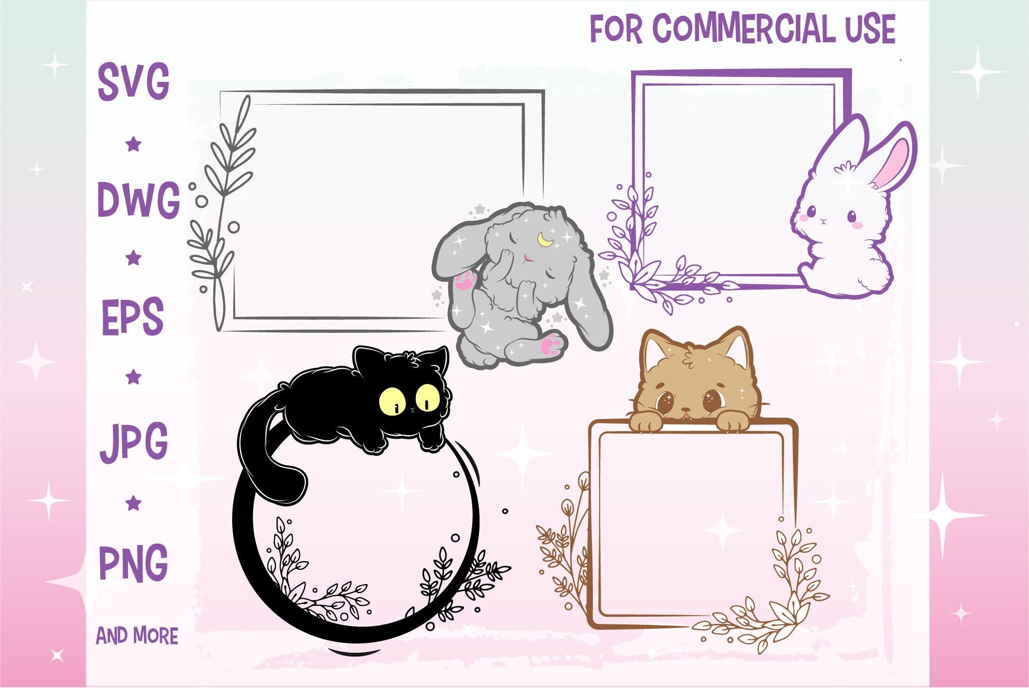 Kawaii Frames Svg Files for Cricut. Svg Bundle of Digital - Etsy Canada