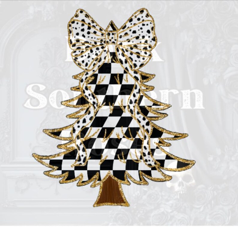 Black and White Checkered Christmas Tree - Etsy