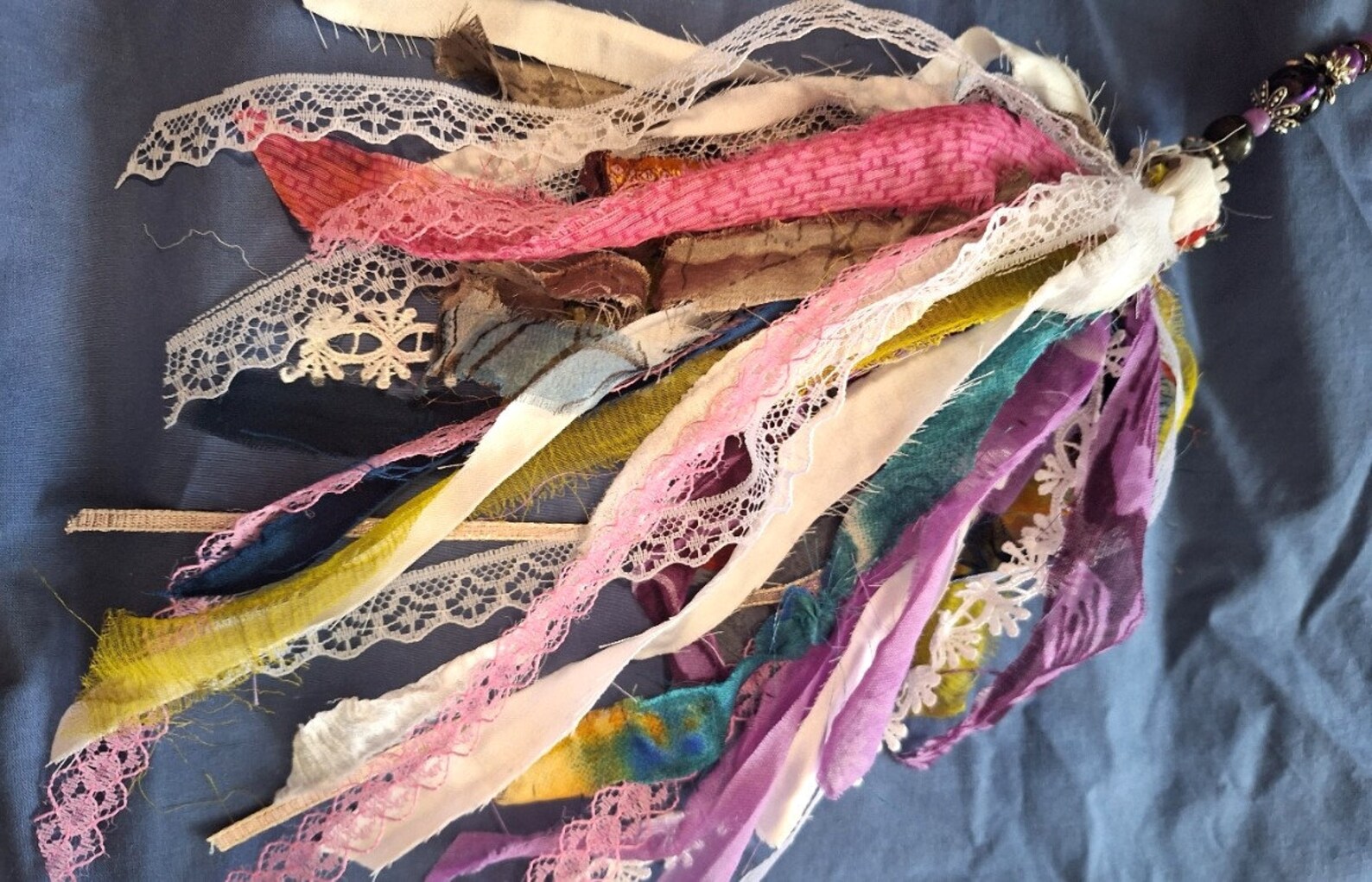 Christmas Textile Tassel- Includes Sari Silk and Eyelash Yarn. Alsoo ...