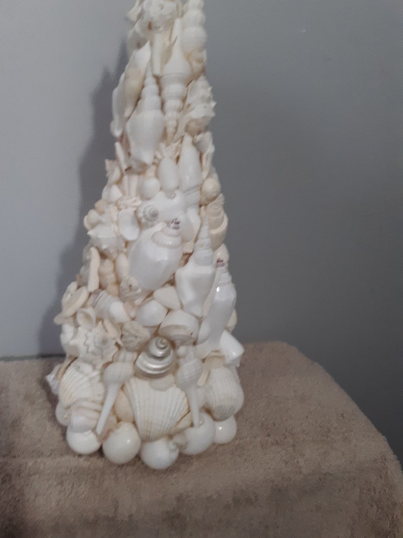 Coastal Decor- Sea Shell Christmas Tree 16 X 7 Inches- Beach House ...