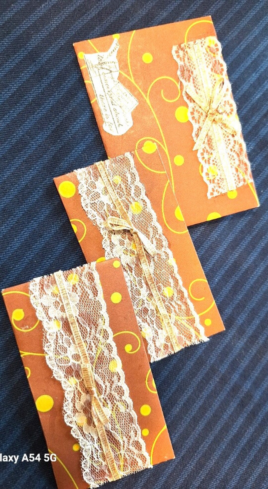 Ephemera- Mini Brown Envelopes, Lace Ribbon Decor, Junk Journal (set of ...