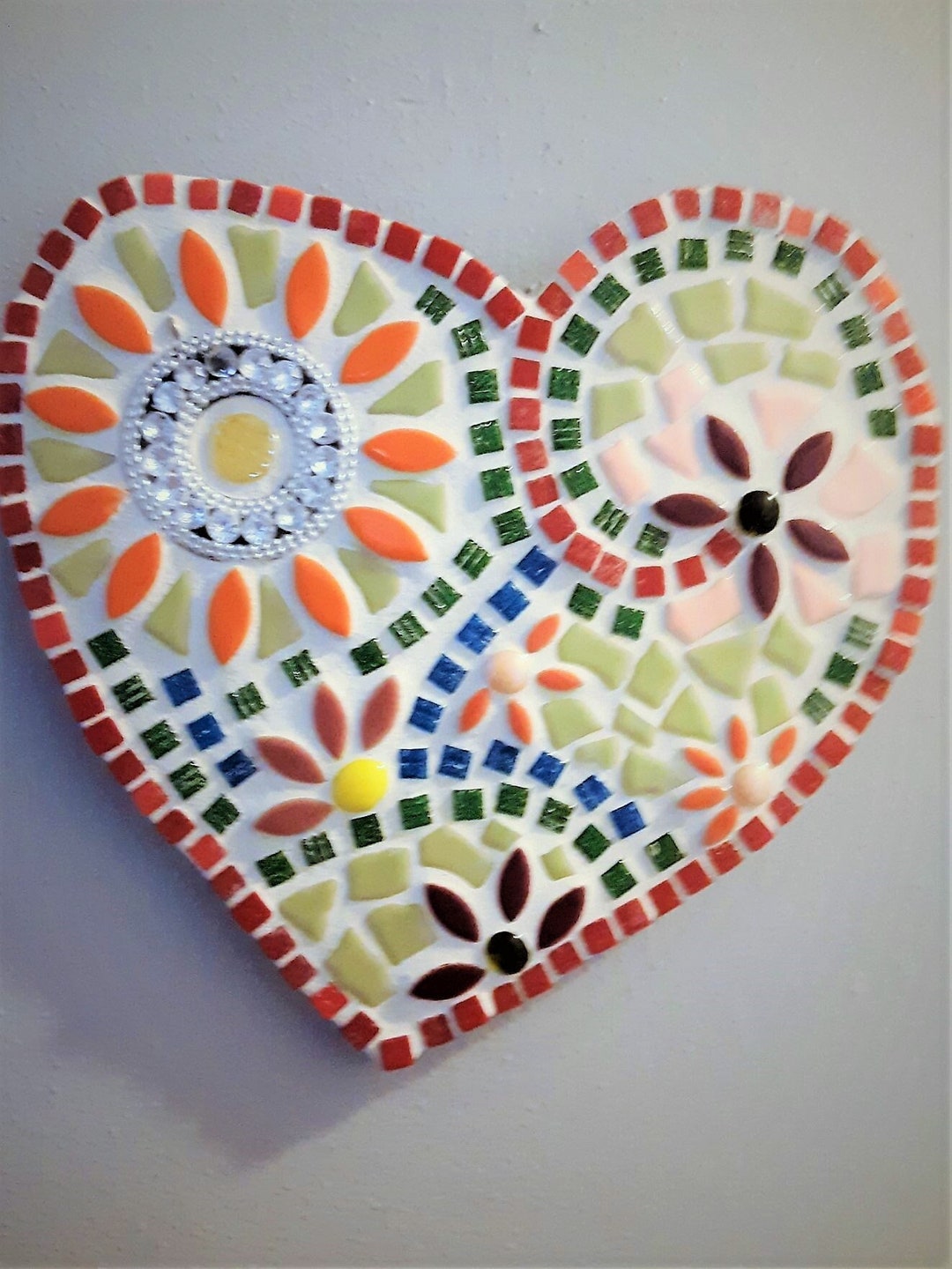 Colorful Heart, Room Decor- Primary Colors With a Sparkly Round ...