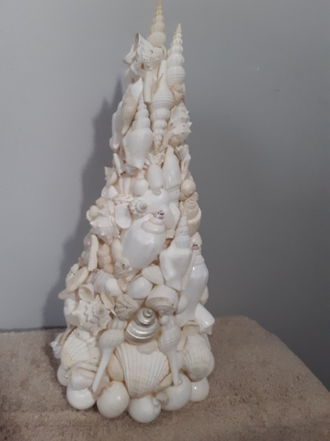 Coastal Decor- Sea Shell Christmas Tree 16 X 7 Inches- Beach House ...