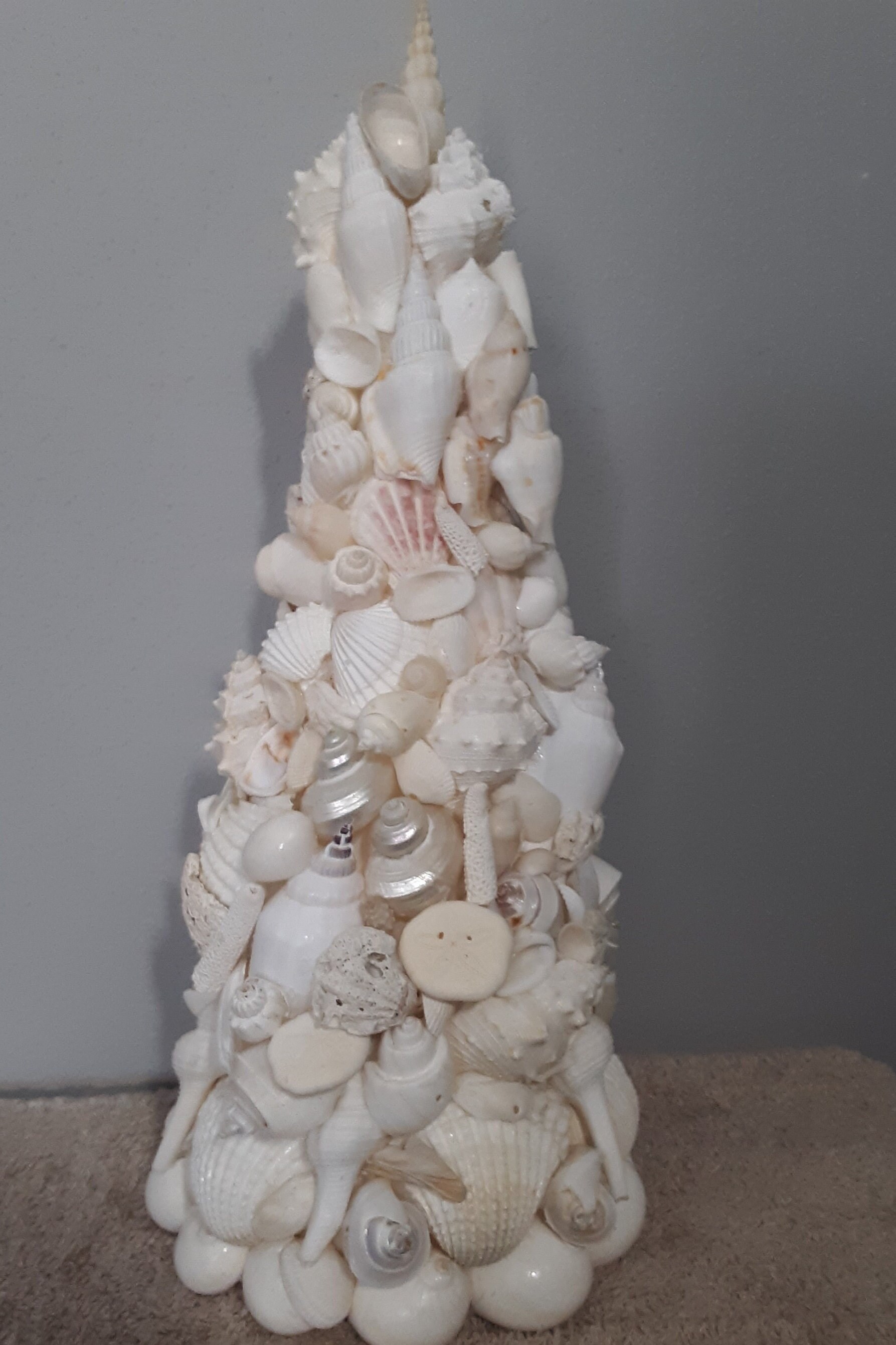 Coastal Decor- Sea Shell Christmas Tree 16 X 7 Inches- Beach House ...