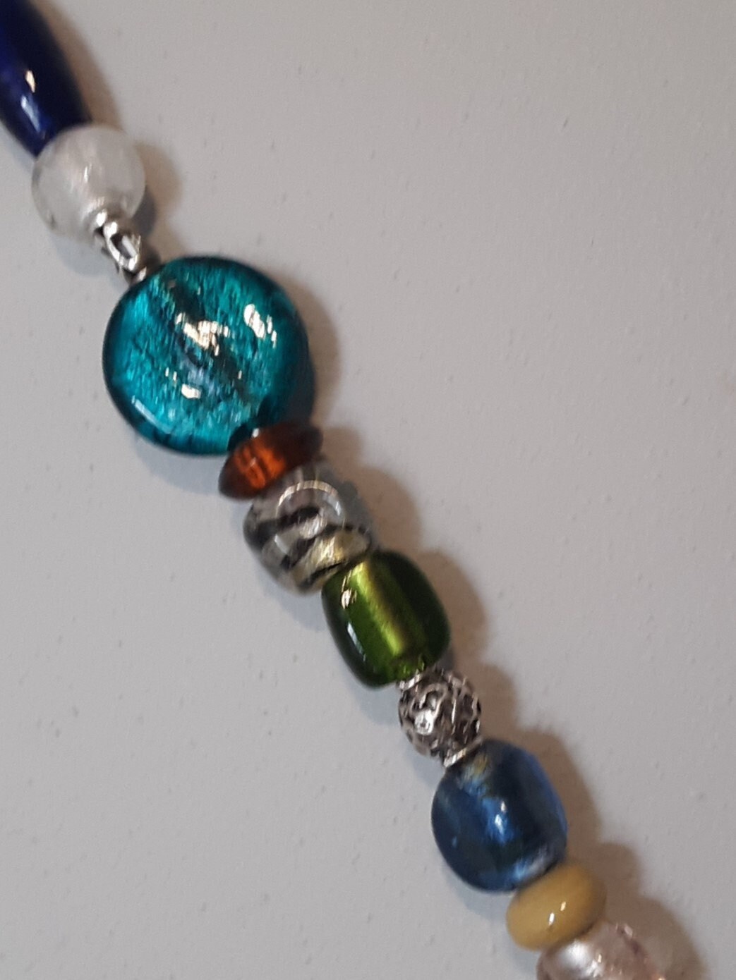 Sun Catcher - Sun Wand- Single Strand of Multi Colored Glass, Metal and ...
