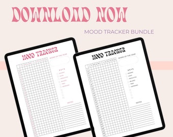 MOOD TRACKER PRINTABLE, Customize, Mood Calendar, Kids, Yearly Calendar ...