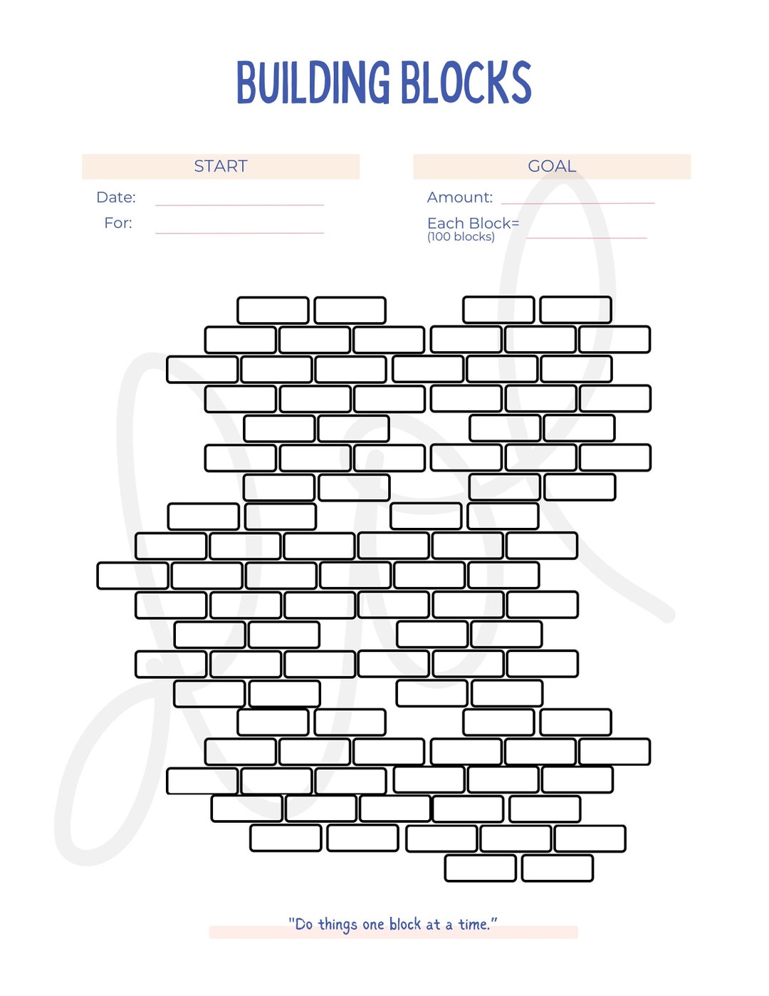 BUILD UP SAVINGS Tracker Build Your Savings Pdf Digital Template - Etsy