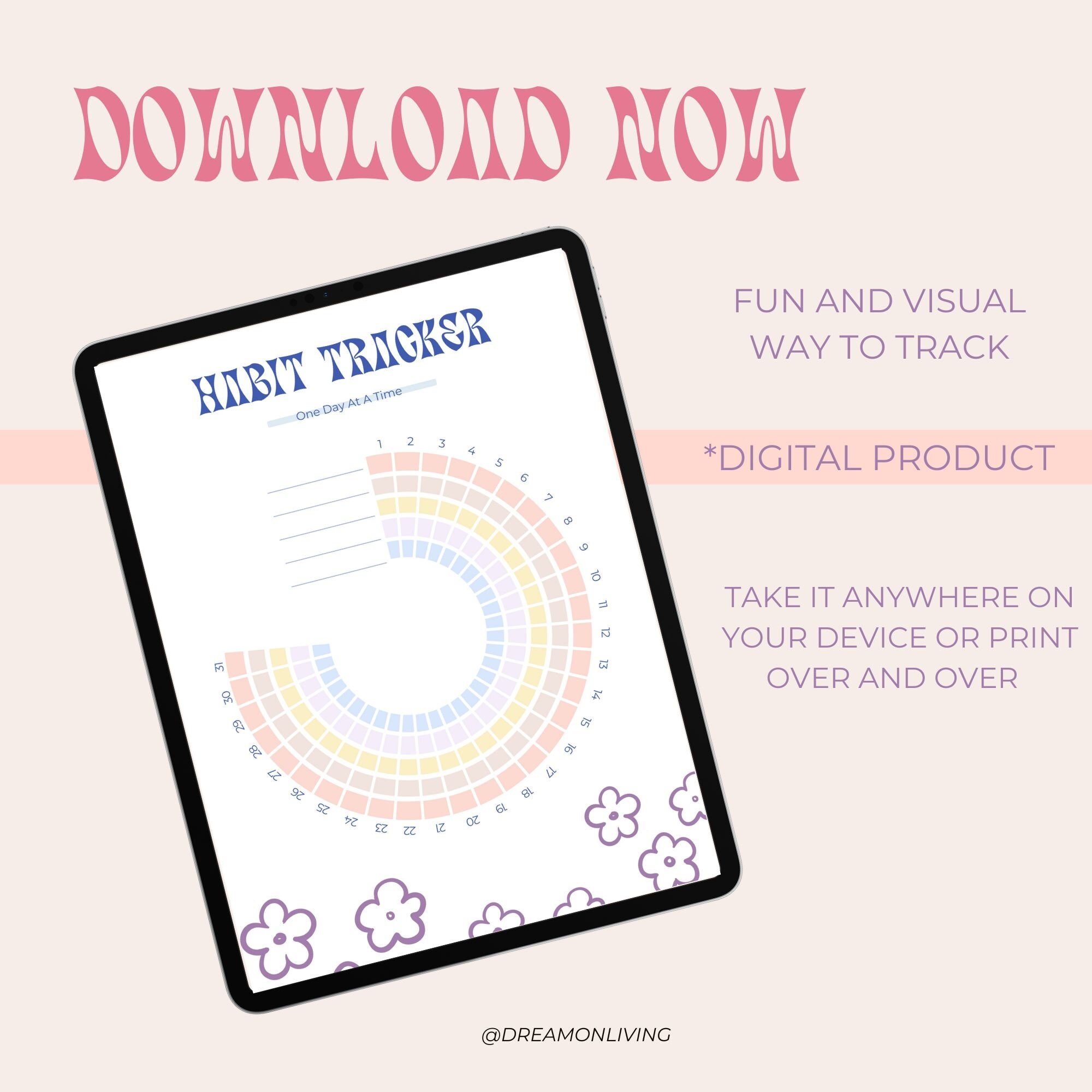 30 Day DIGITAL HABIT TRACKER, Printable Pdf File Download - Etsy