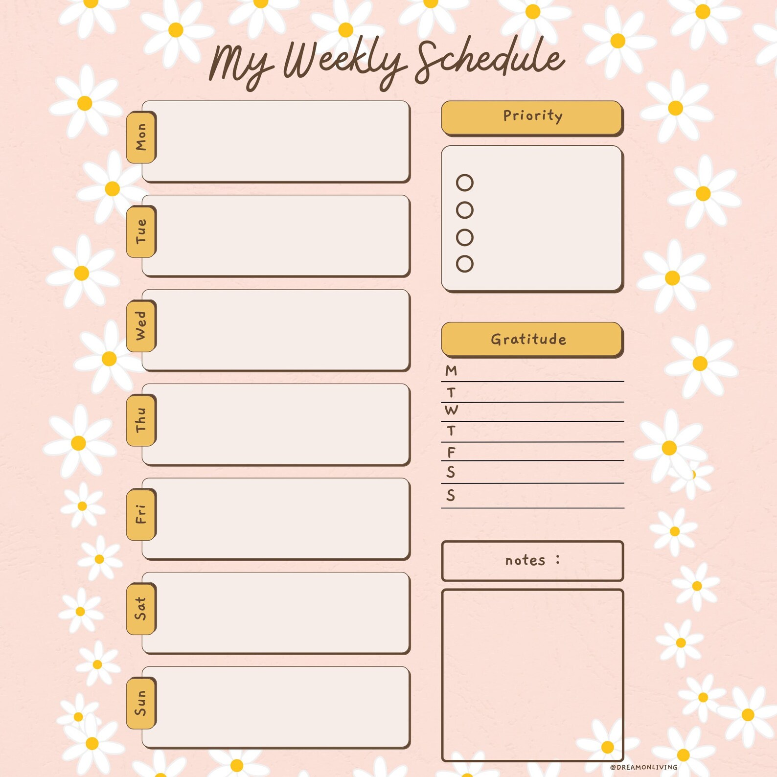 WEEKLY SCHEDULE PLANNER Printable Weekly to Do - Etsy