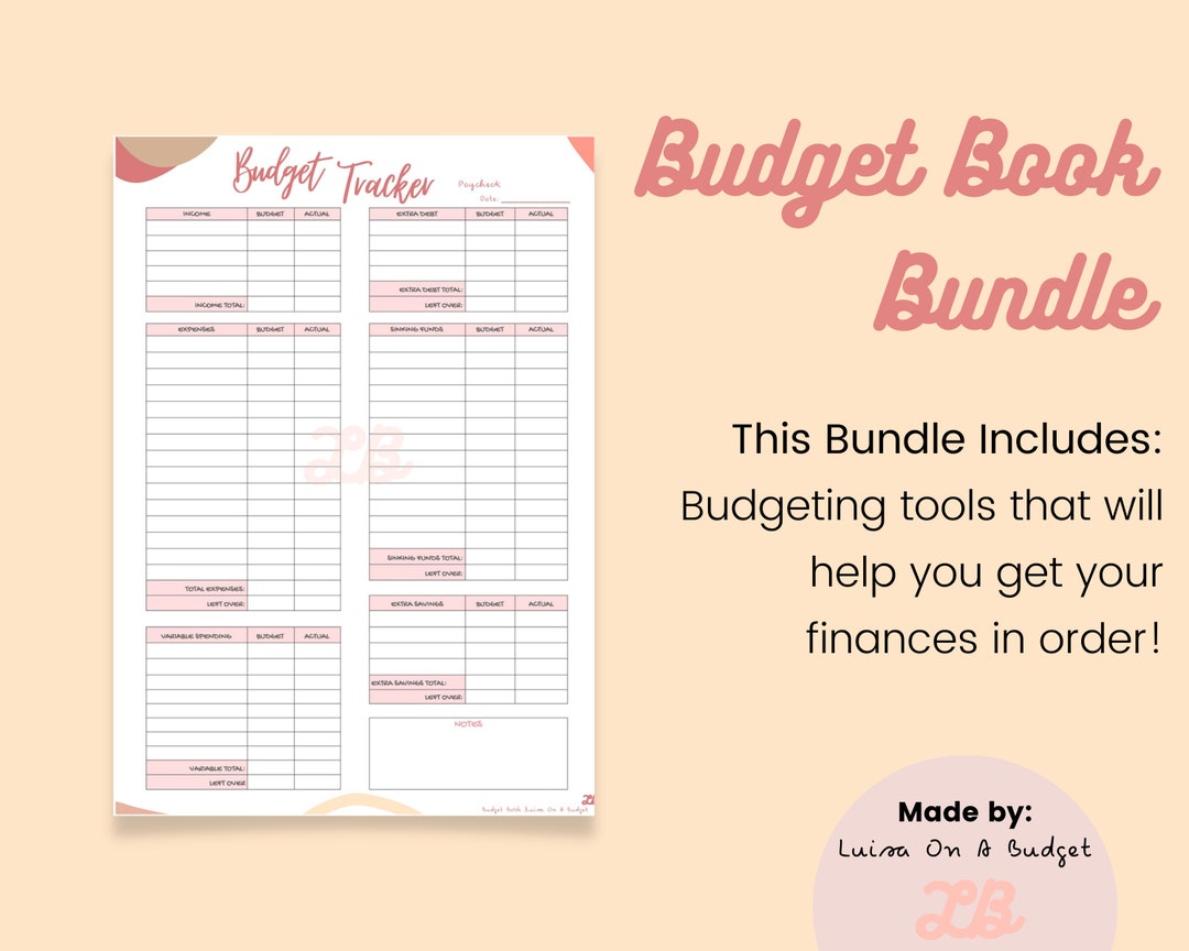 Budget Book - Digital, PDF (US Letter) Printable Budgeting Pages - Etsy