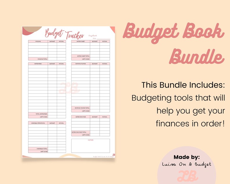Budget Book - Digital, PDF (US Letter) Printable Budgeting Pages - Etsy