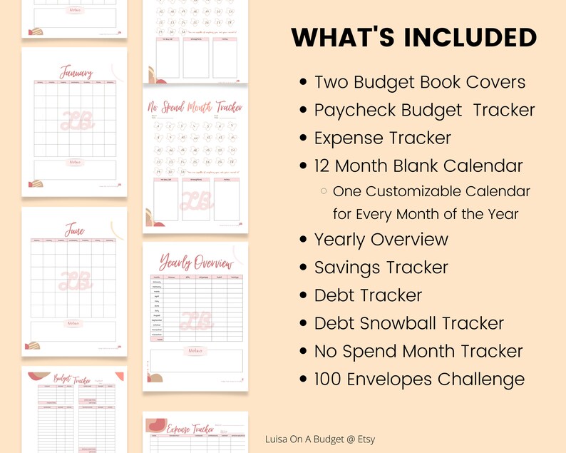 Budget Book - Digital, PDF (US Letter) Printable Budgeting Pages - Etsy