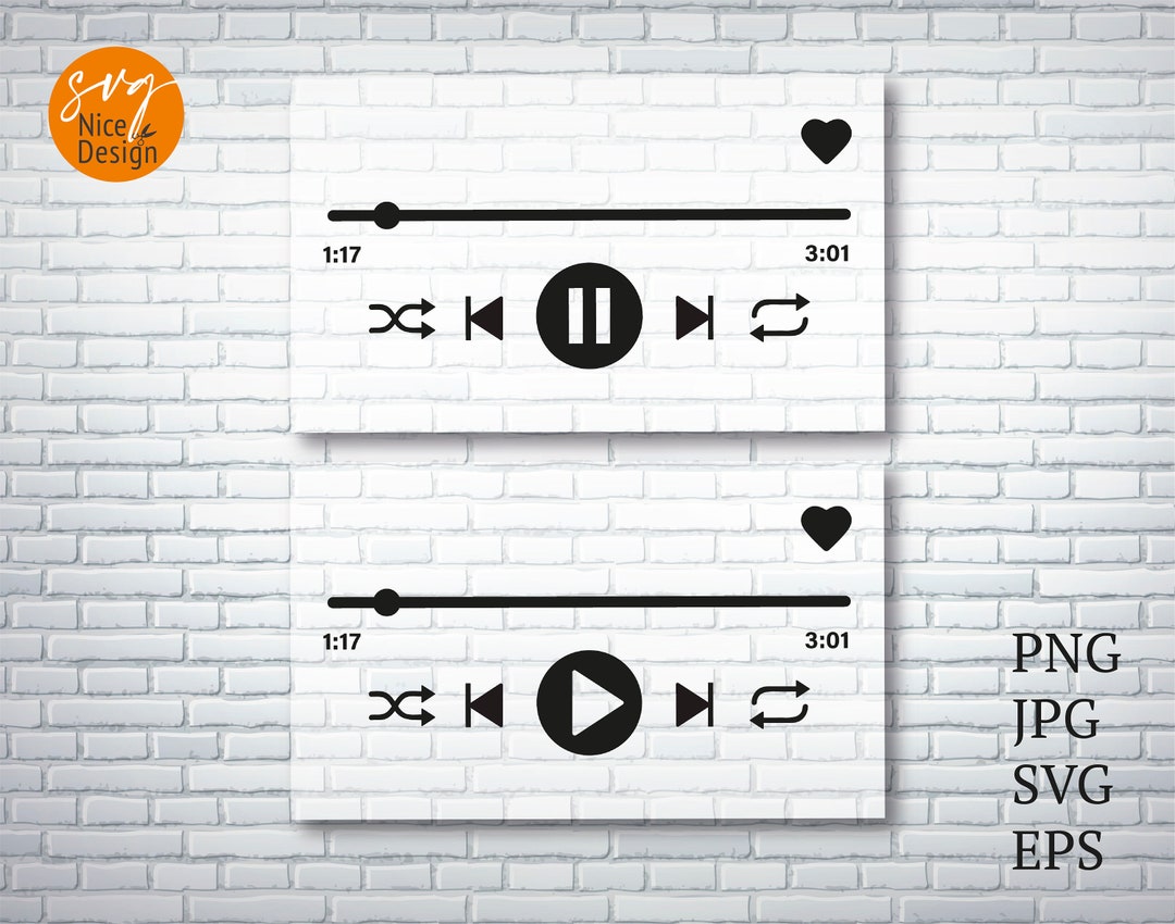 Audio Control Buttons Svg Music Player Glass Art Svg Audio - Etsy