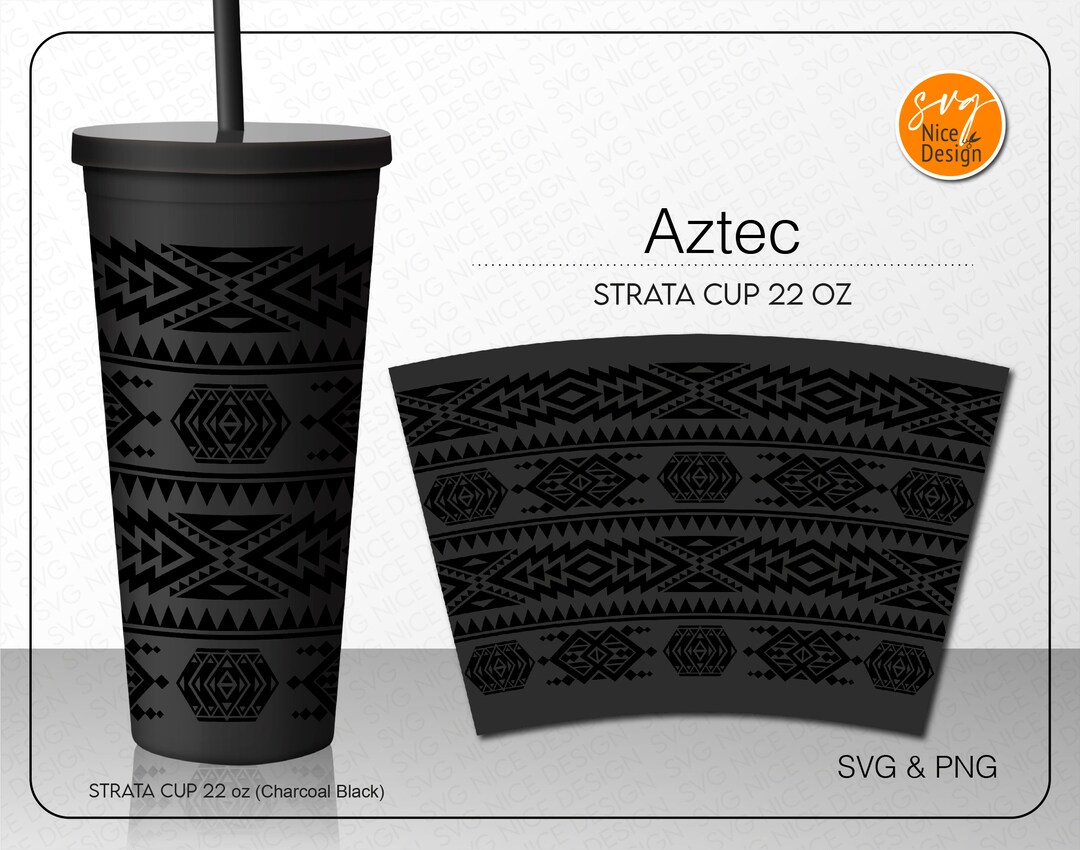 Boho Aztec Strata Cups Svg, Southwest Aztec Black Pattern Decal DIY ...