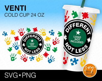 Different Not Less Acrylic Cup Svg, Jigsaw Autism Awareness Quote Gift ...