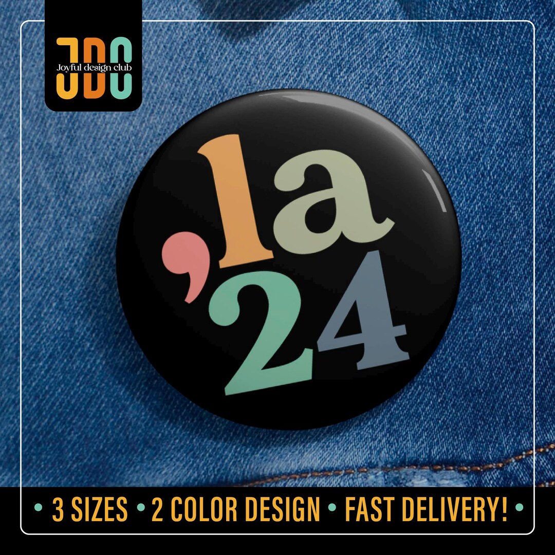 Comma La 24 Pin Button, Kamala Pin, USA President Election Vote 2024 ...