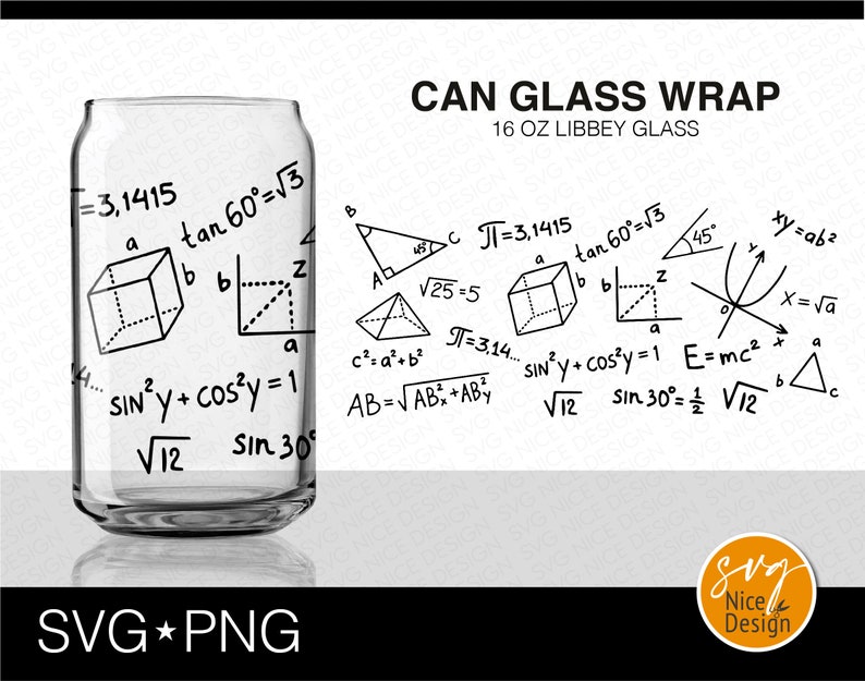 Math Teacher Can Glass Wrap Svg Teacher Svg Mathematics - Etsy