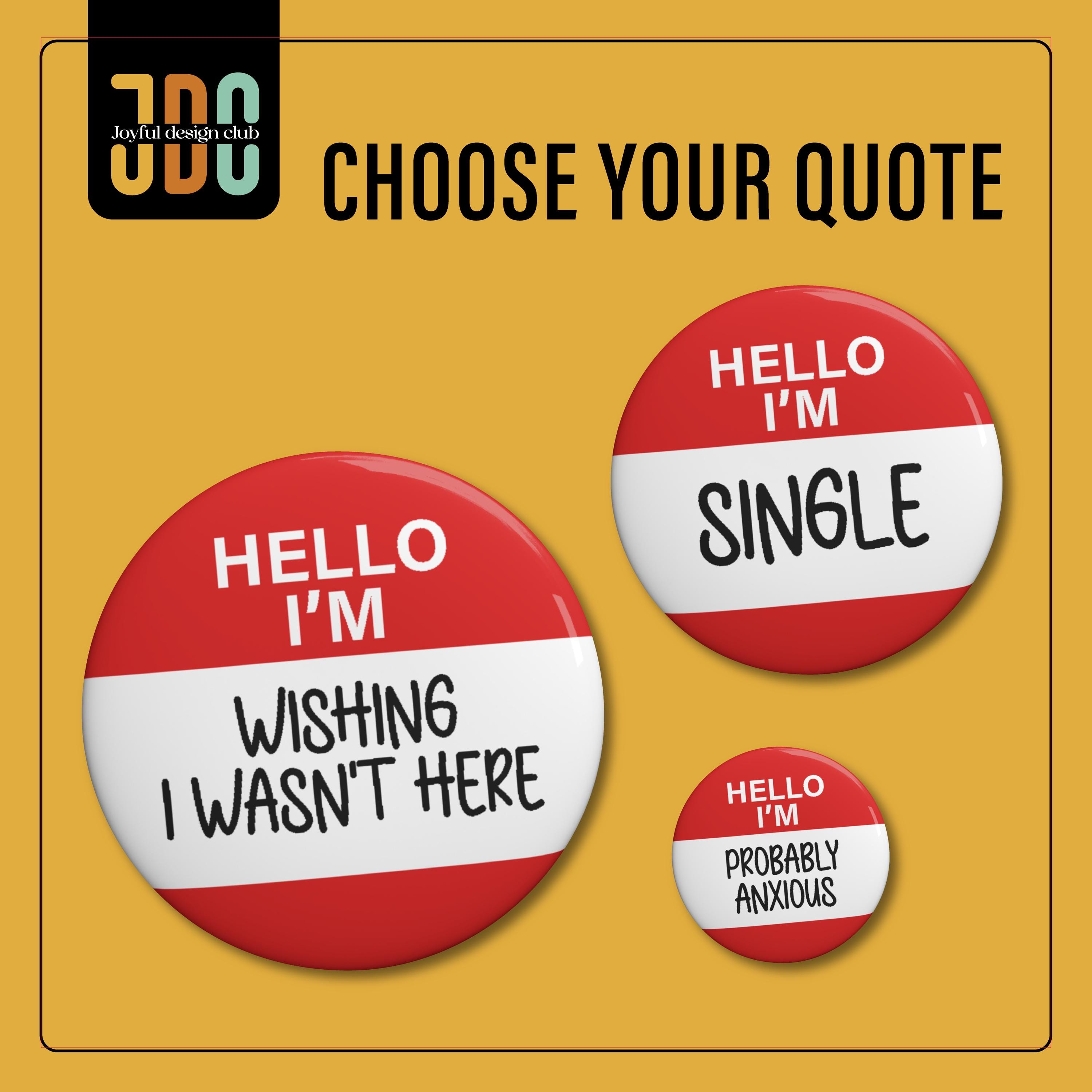 Hello I’m Custom Name Tag Pin Button: Funny Personalized Party Costume ...