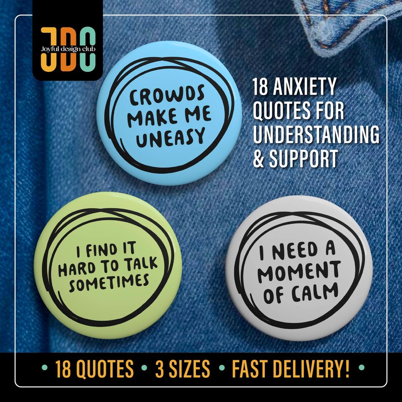 Anxiety Quote Pin Badge: Mental Health Awareness, Self-care ...