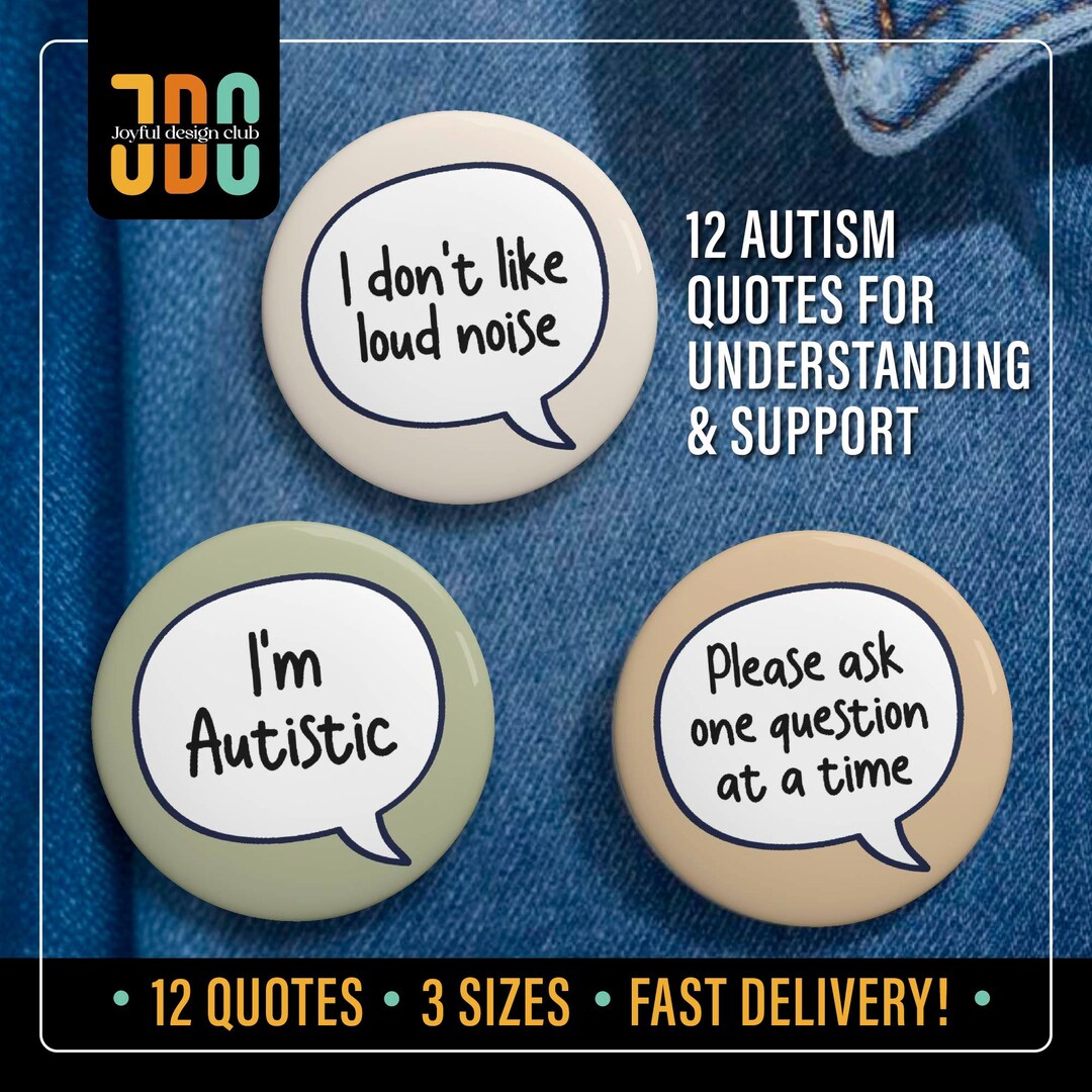 Autism Awareness Pin Badge: Neurodiversity Inclusion & Mental Health ...