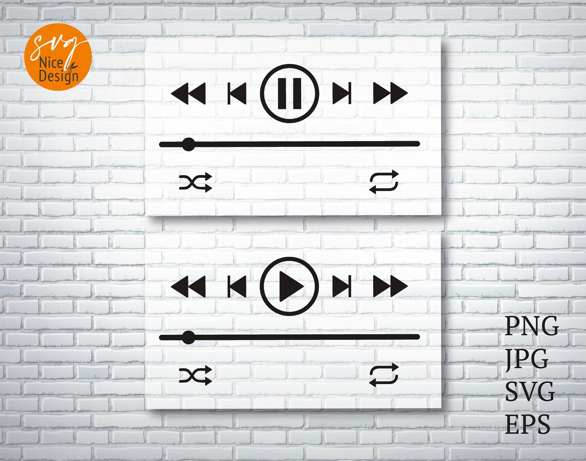 Audio Control Buttons Svg Music Player Glass Art Svg Audio - Etsy