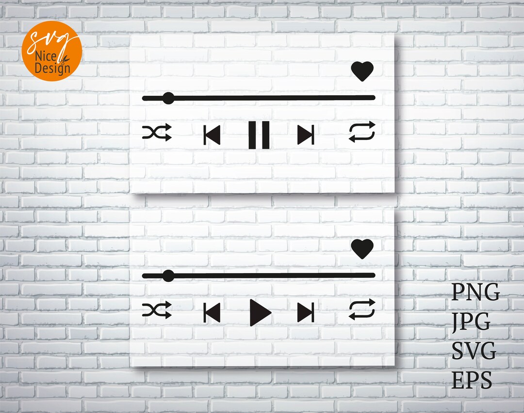 Audio Control Buttons Svg Music Player Glass Art Svg Audio - Etsy