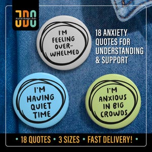 Anxiety Quote Pin Badge: Mental Health Awareness, Self-care ...