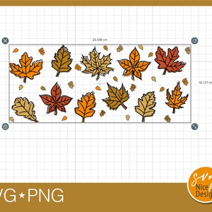 Autumn Leaves Can Glass Wrap Svg Fall Season Leaf Decal Gift - Etsy