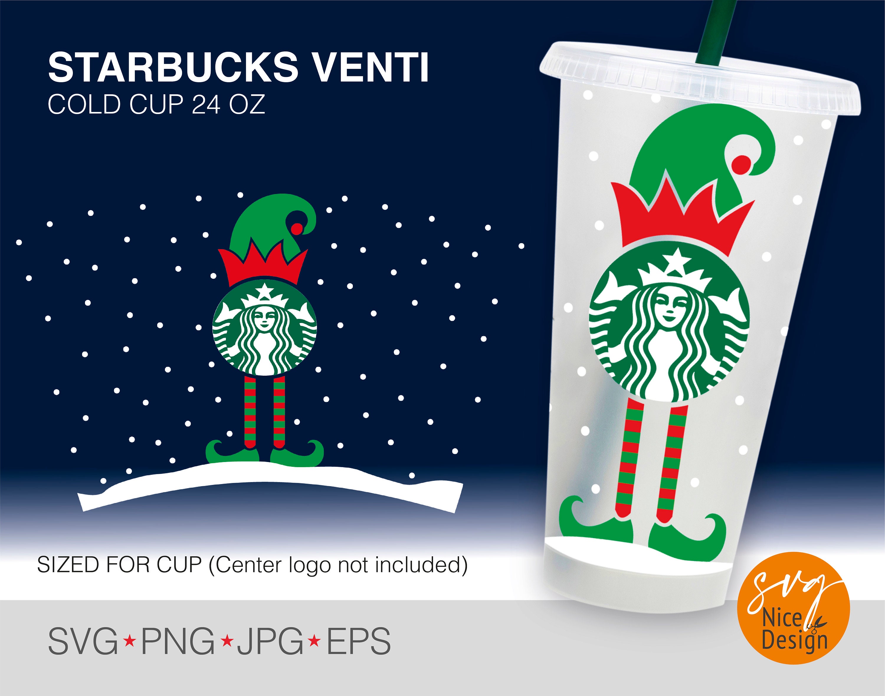 Seamless Full Wrap Christmas Elf Starbucks Cup SVG Cute Christmas elf ...