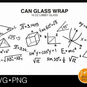 Math Teacher Can Glass Wrap Svg, Teacher Svg, Mathematics Decal Gift ...